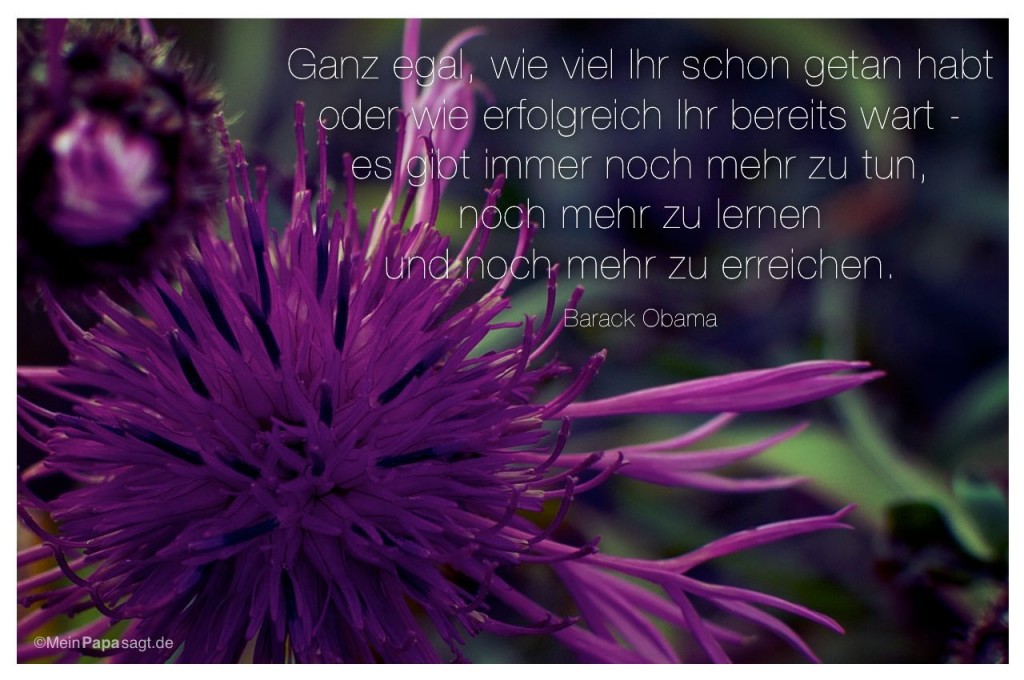 Ganz egal, wie viel Ihr schon getan habt oder wie erfolgreich Ihr ...