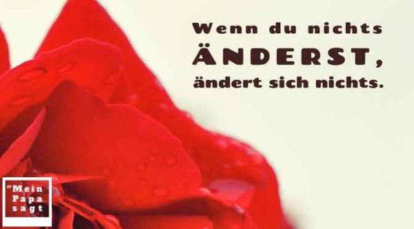 Mein Papa sagt: Wenn du nichts änderst, ändert sich nichts...