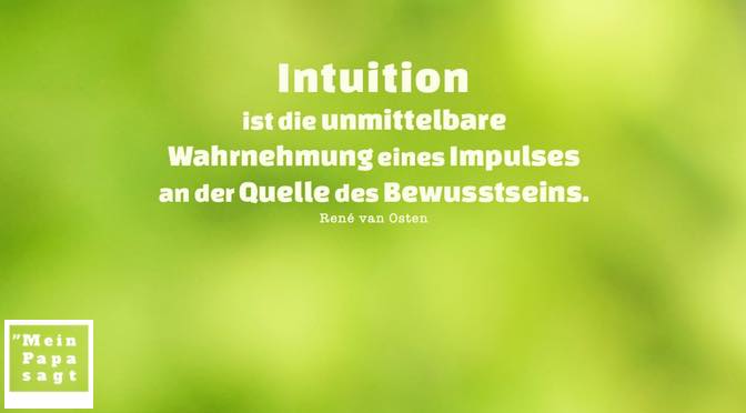 Intuition ist die unmittelbare Wahrnehmung eines Impulses an der Quelle ...